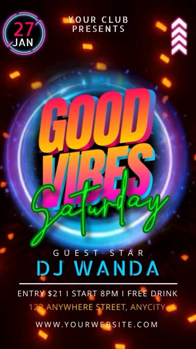 Good Vibes Saturday Template | PosterMyWall