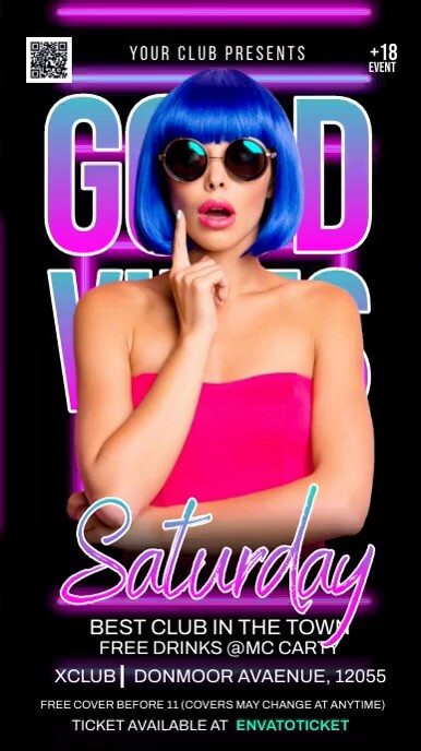 Good Vibes Saturday Video Template | PosterMyWall