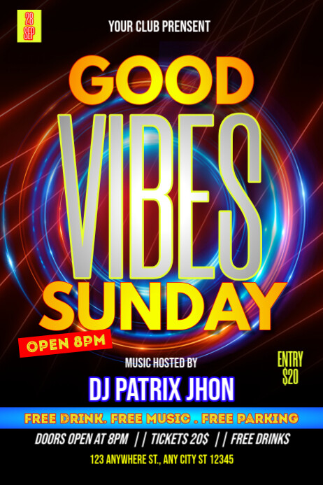 Good vibes sunday poster Template | PosterMyWall