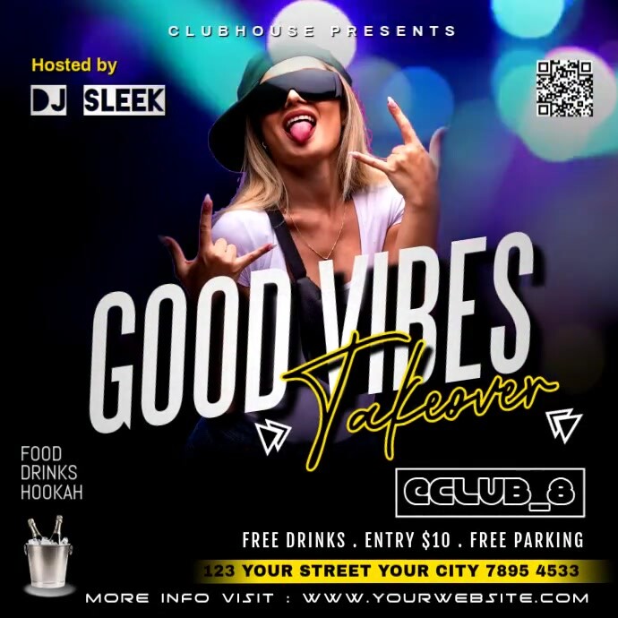 GOOD VIBES TAKEOVER PARTY FLYER TEMPLATE | PosterMyWall