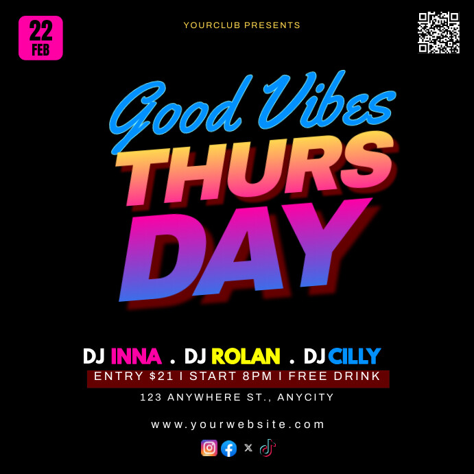 Good Vibes Thursday Template | PosterMyWall