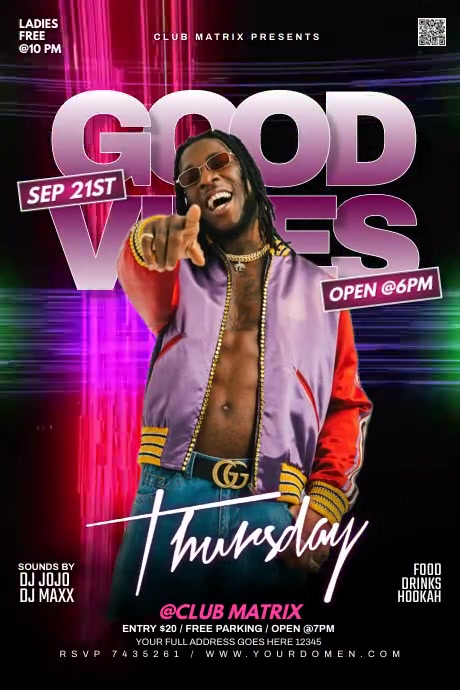 Good Vibes Thursday Template | PosterMyWall