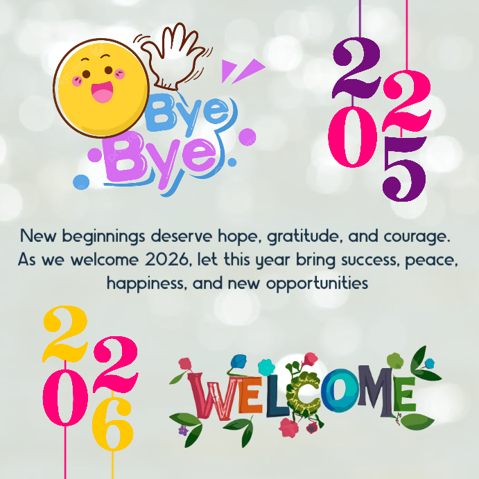 Modèle Goodbye 2025 | Welcome 2026 | PosterMyWall