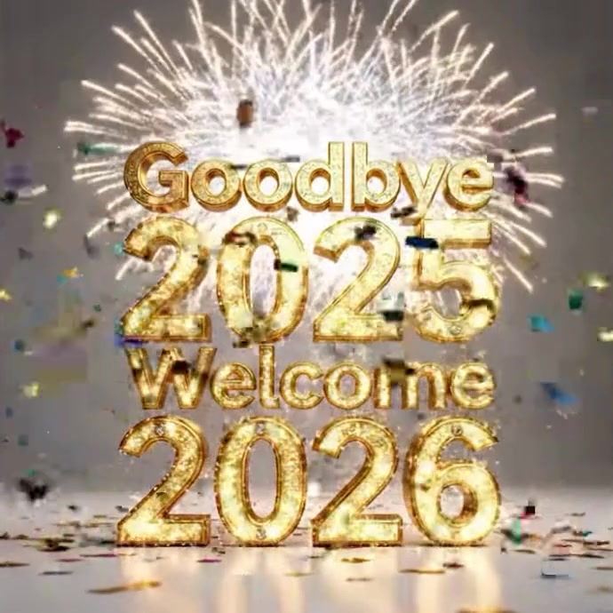 Goodbye 2025 Welcome 2026 Video Template Instagram Post | PosterMyWall