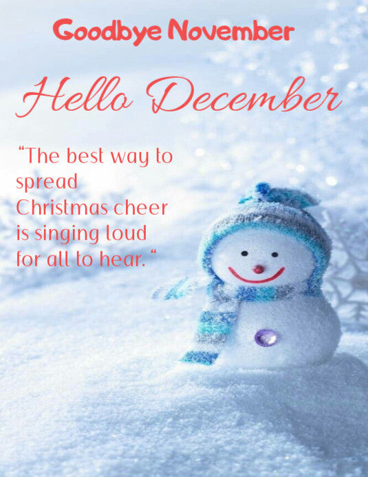 Goodbye November Hello December Template | PosterMyWall