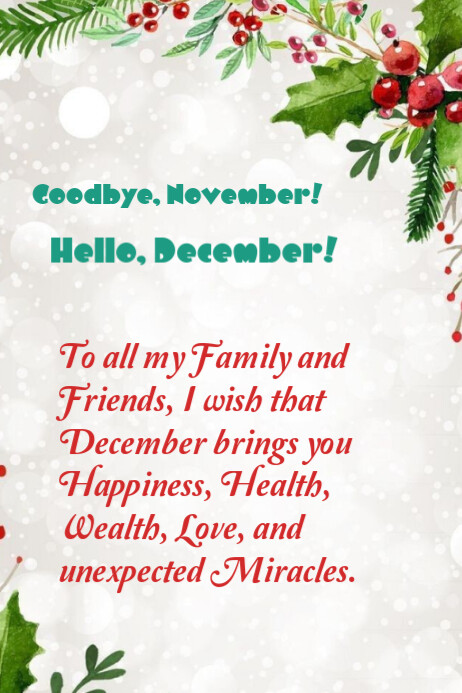 Copy of Goodbye November welcome December | PosterMyWall