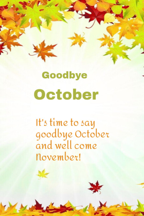 Goodbye October Template | PosterMyWall
