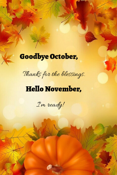 Goodbye October Template | PosterMyWall