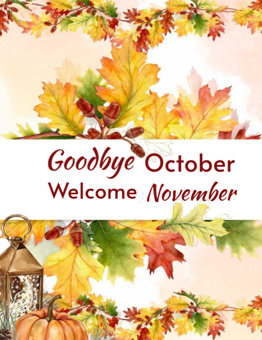 Goodbye October Flyer Template 2024 | PosterMyWall