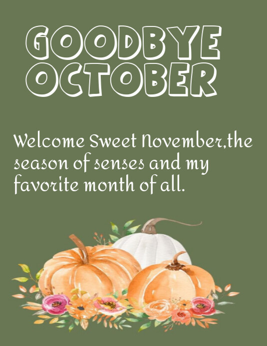 Goodbye October hello November Template | PosterMyWall