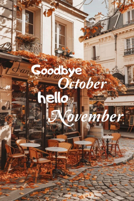 Goodbye October hello November Template | PosterMyWall