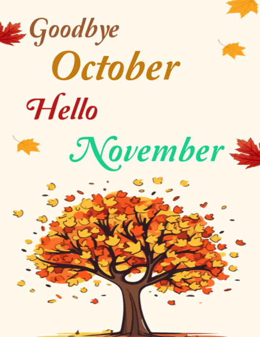 Goodbye October hello November Template | PosterMyWall
