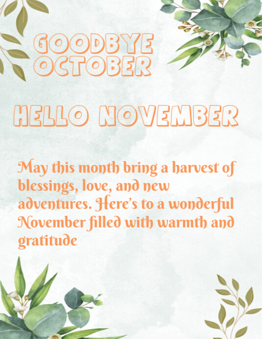 Copy of Goodbye october Hello November | PosterMyWall