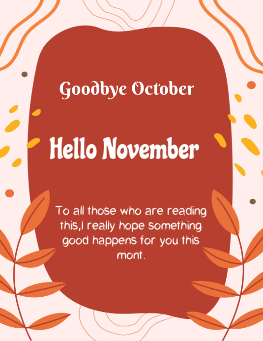 Goodbye october hello november Template | PosterMyWall