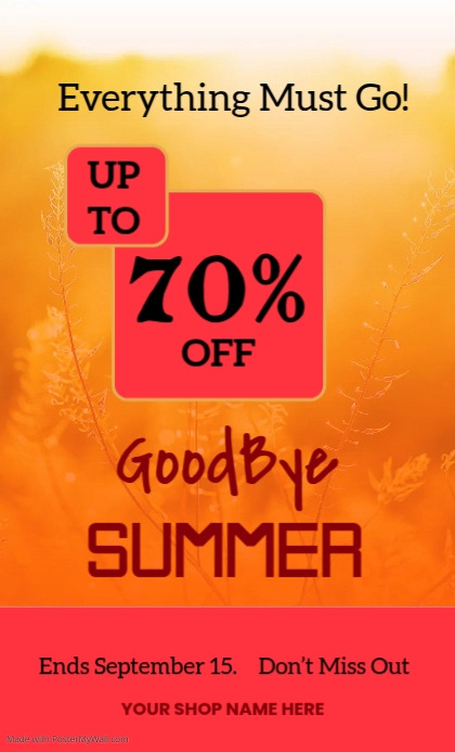 Goodbye Summer Template | PosterMyWall