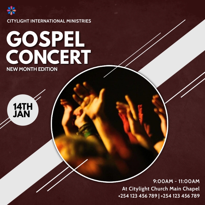 gospel concert church service flyer template | PosterMyWall