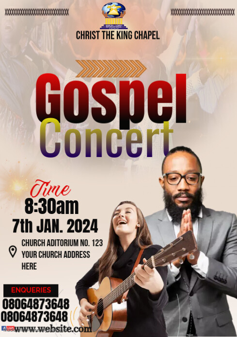 GOSPEL CONCERT Template | PosterMyWall