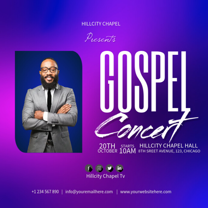 gospel concert Template | PosterMyWall
