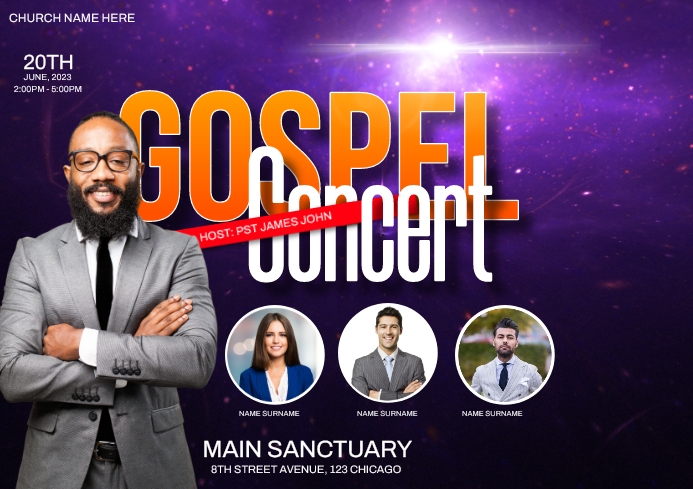 gospel concert Template | PosterMyWall