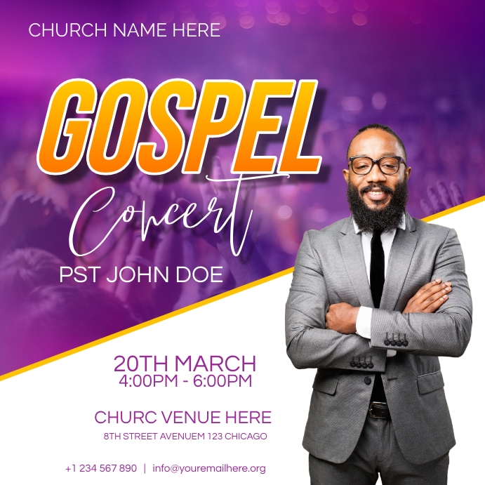 gospel concert Template | PosterMyWall