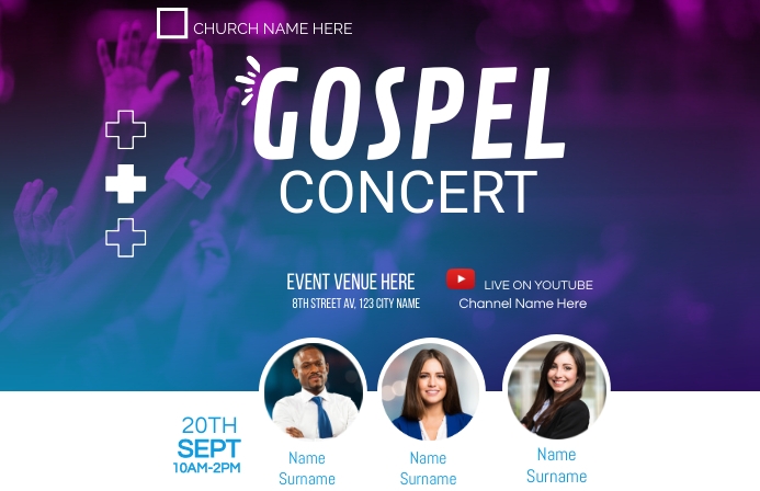 gospel concert Template | PosterMyWall