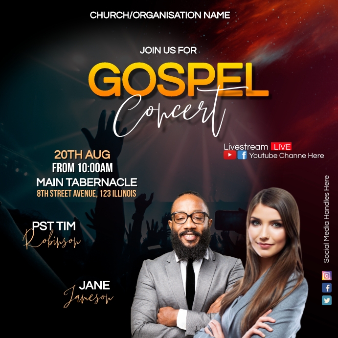 gospel concert Template | PosterMyWall