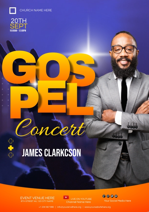 gospel concert Template | PosterMyWall