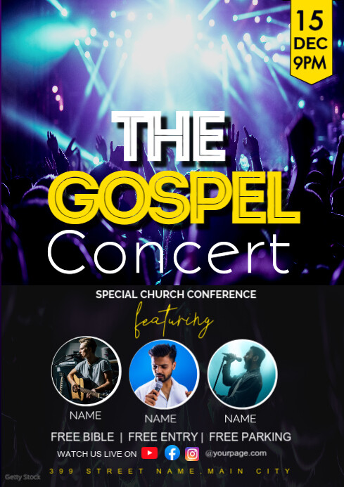 GOSPEL CONCERT Template | PosterMyWall