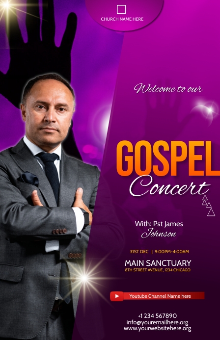 gospel concert Template | PosterMyWall