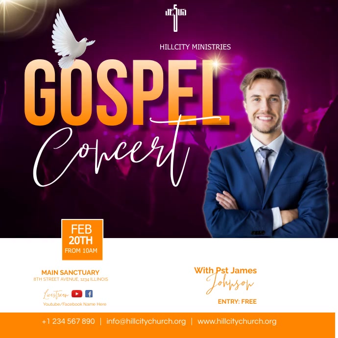 gospel concert Template | PosterMyWall