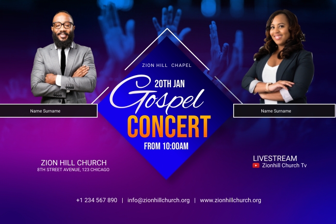 gospel concert Template | PosterMyWall