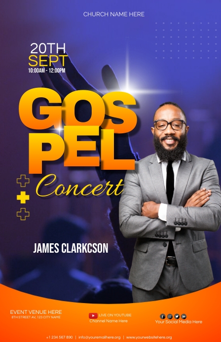 gospel concert Template | PosterMyWall