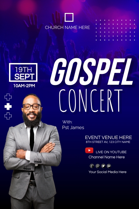 gospel concert Template | PosterMyWall