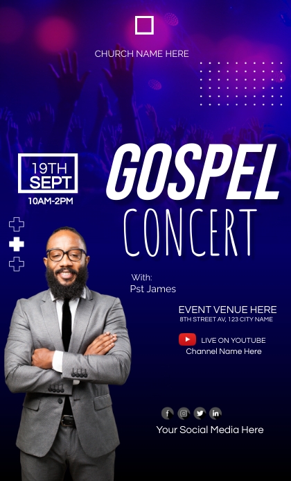 Copy of gospel concert | PosterMyWall