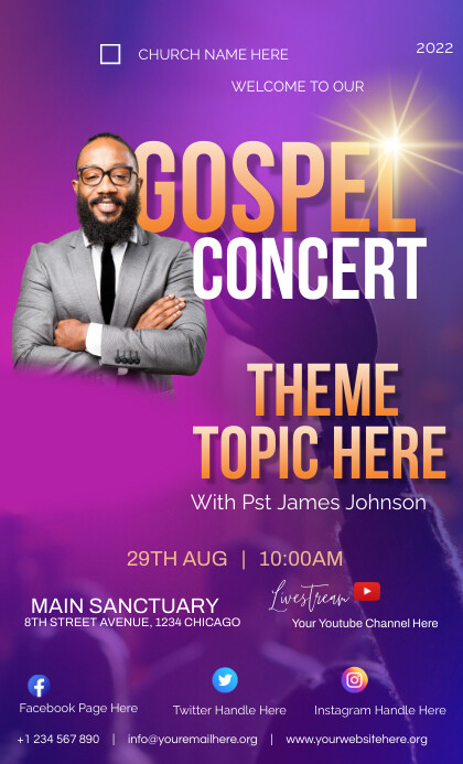 gospel concert Template | PosterMyWall