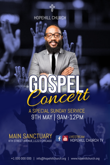 gospel concert Template | PosterMyWall