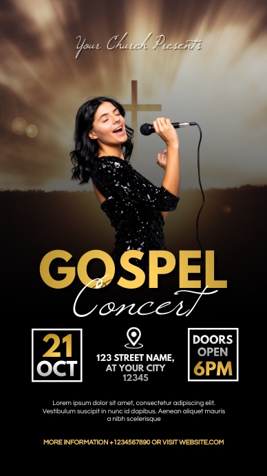 GOSPEL CONCERT Template | PosterMyWall
