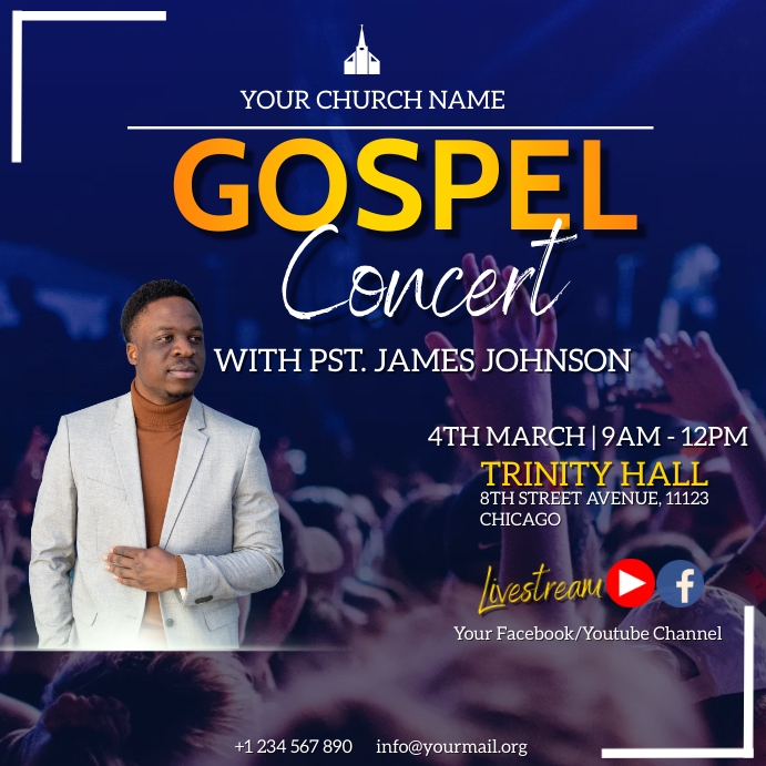 gospel concert flyer Template | PosterMyWall