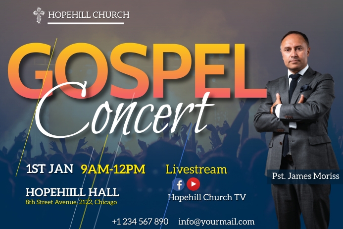 gospel concert flyer Template | PosterMyWall