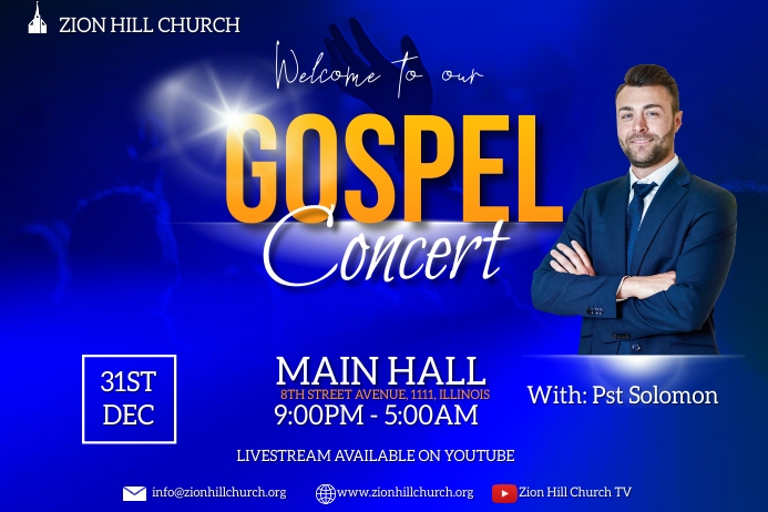 gospel concert flyer Template | PosterMyWall