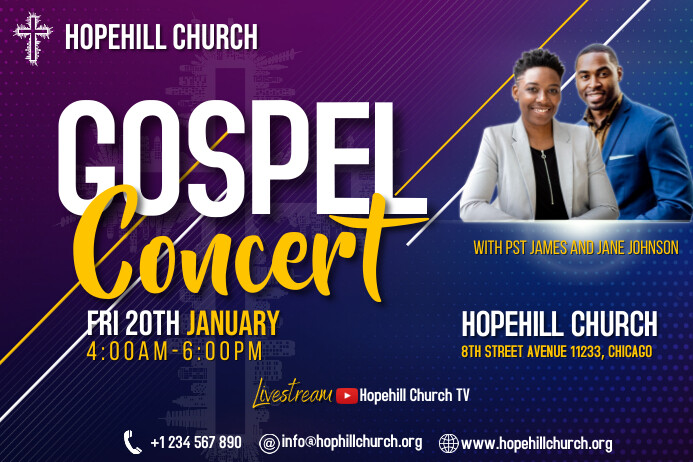 gospel concert flyer Template | PosterMyWall
