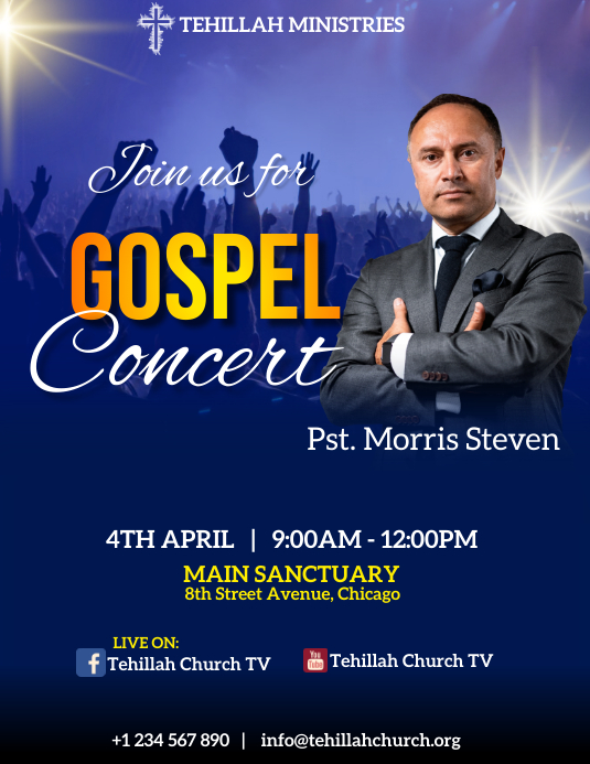 gospel concert flyer Template | PosterMyWall
