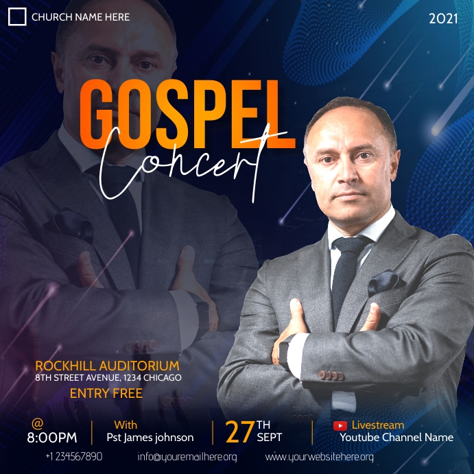 gospel concert flyer Template | PosterMyWall