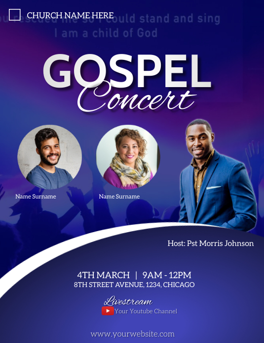 gospel concert flyer | PosterMyWall