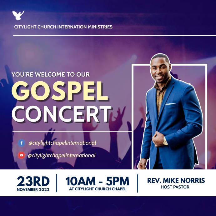 Folleto de Plantilla de Concierto Gospel de | PosterMyWall