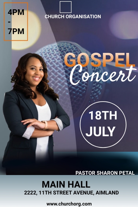 GOSPEL CONCERT POSTER Template | PosterMyWall