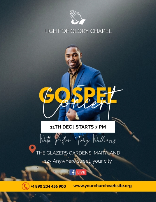 GOSPEL CONCERT POSTER Template | PosterMyWall