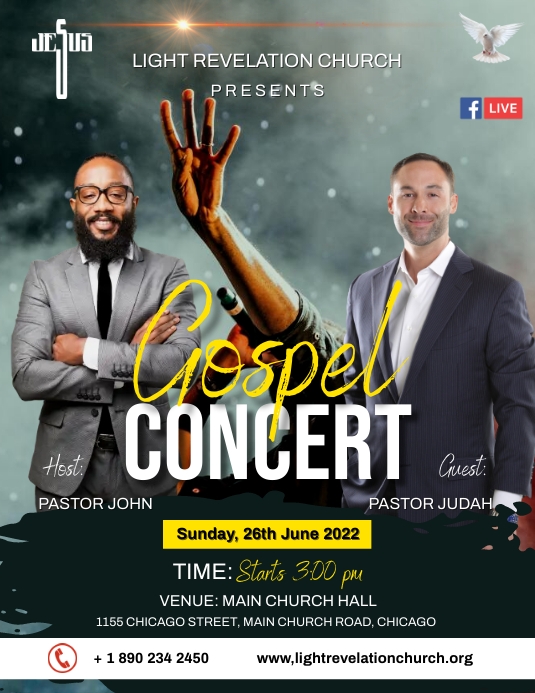GOSPEL CONCERT POSTER Template | PosterMyWall