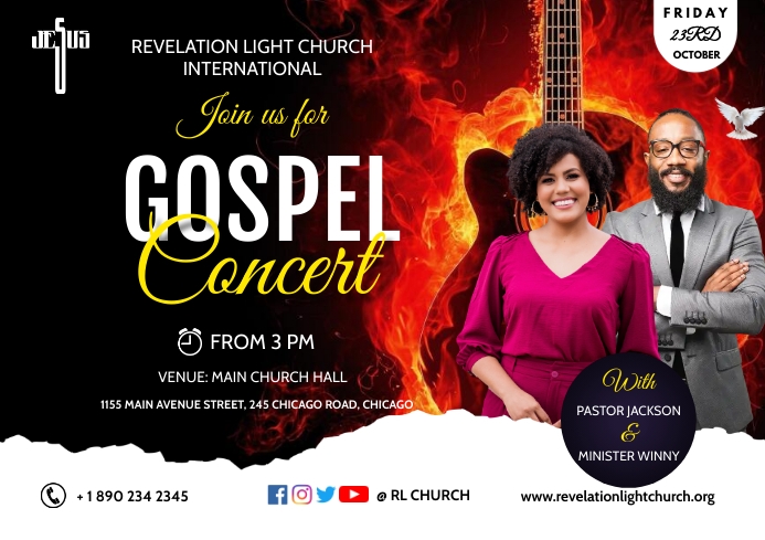 GOSPEL CONCERT POSTER Template | PosterMyWall