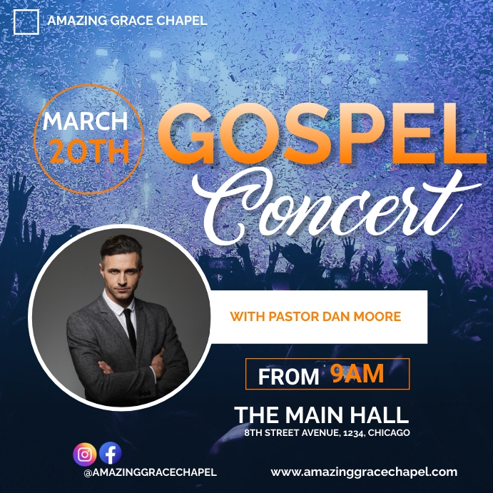 gospel concert poster Template | PosterMyWall